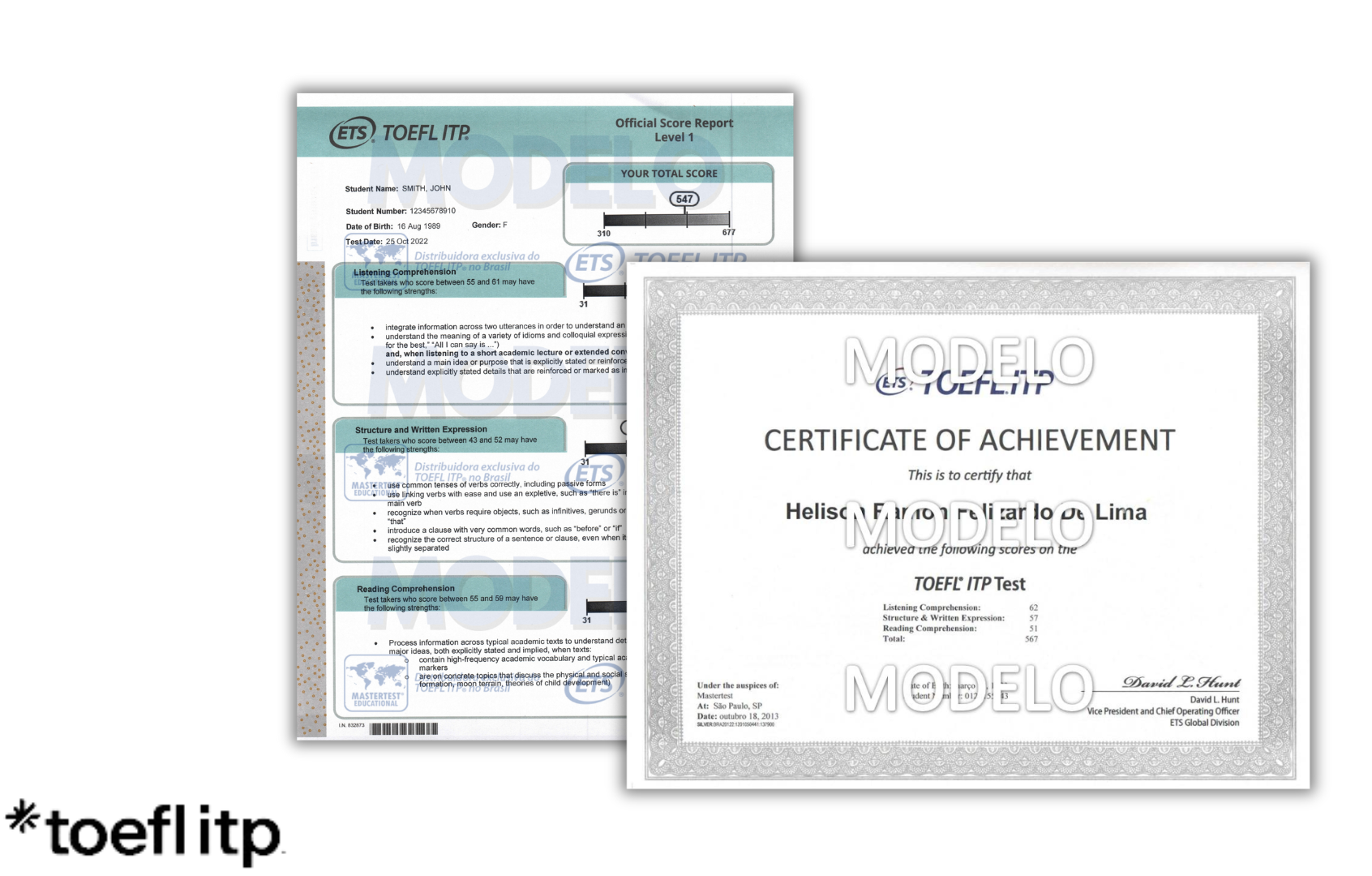 Score Report + Certificado - TOEFLBR